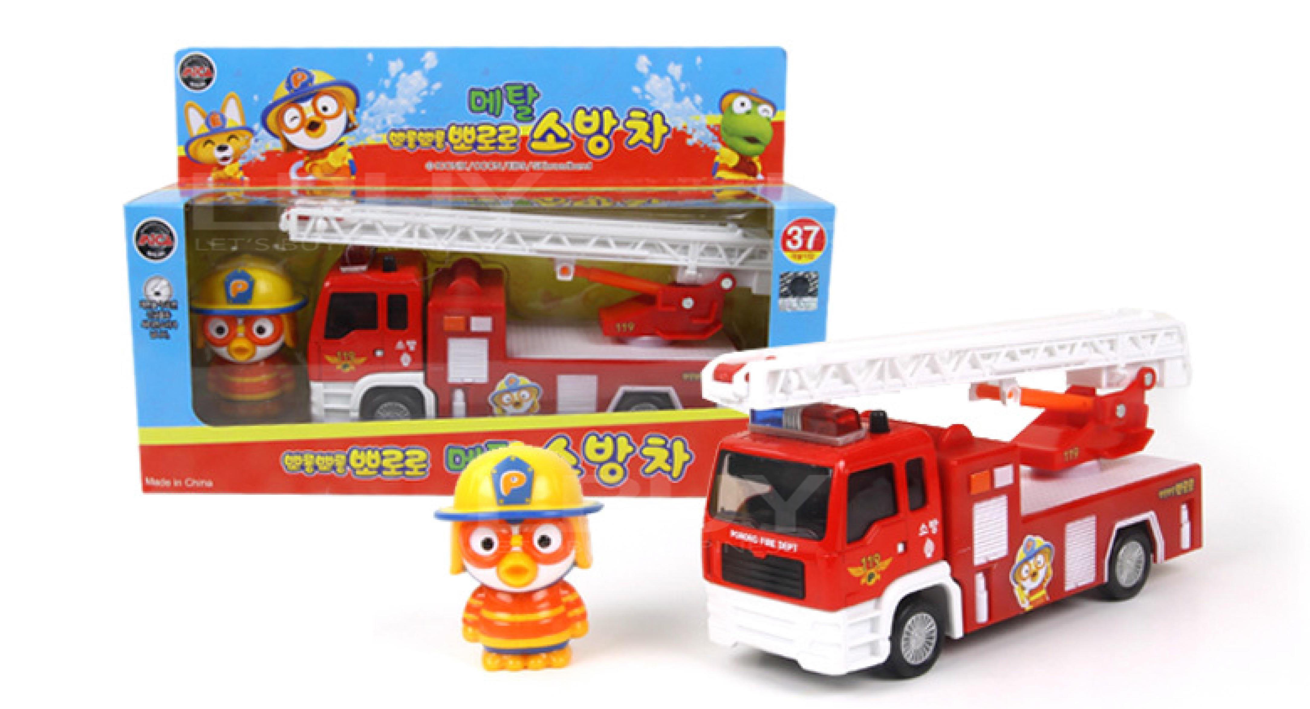 PORORO THE LITTLE PENGUIN-Pororo Metal Firetruck
